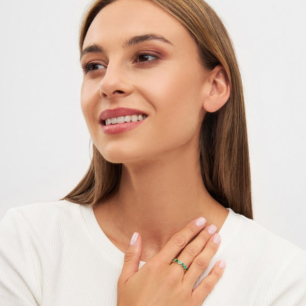 Confetti Ring - gold plated - Green – lulucopenhagen.com