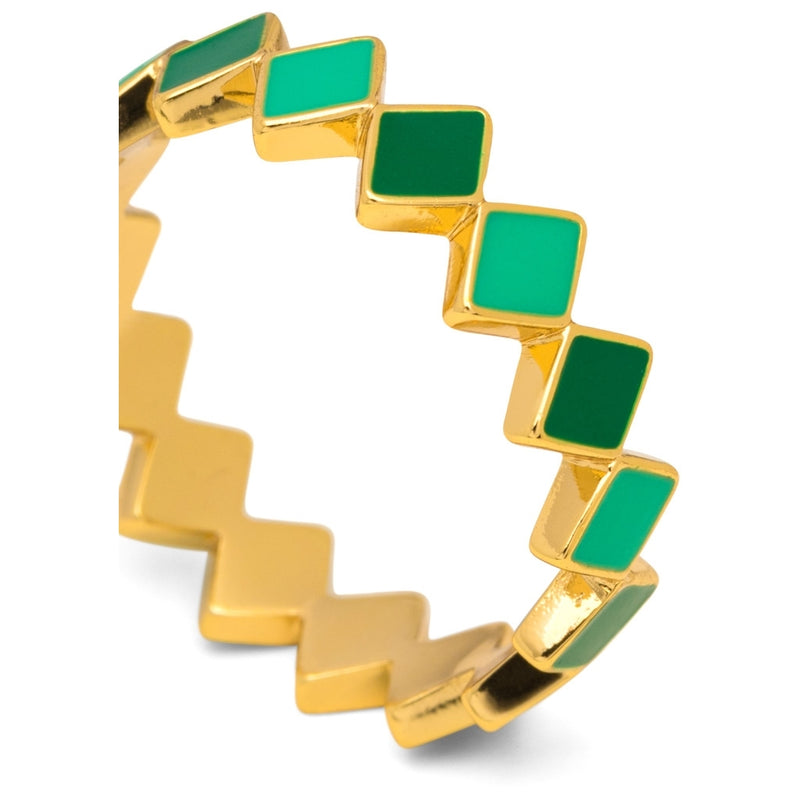 Confetti Ring - gold plated - Green – lulucopenhagen.com