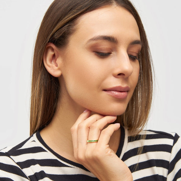 Pattern Ring gold plated - Light Green – lulucopenhagen.com